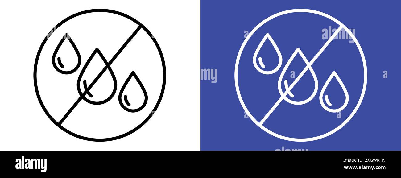 No leakage sign logo sign vector outline in black and white color Stock ...