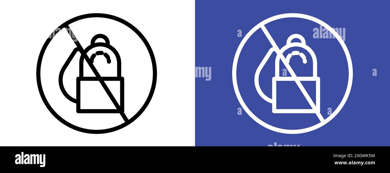 No backpacks allowed sign logo sign vector outline in black and white ...