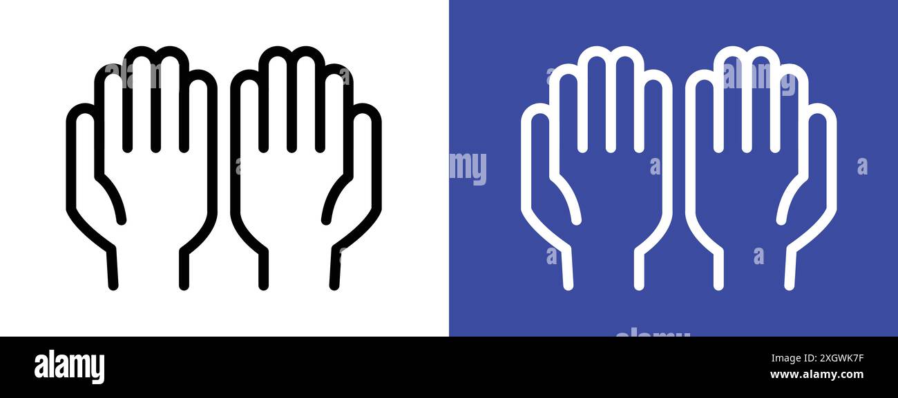 Pray icon logo sign vector outline in black and white color Stock ...