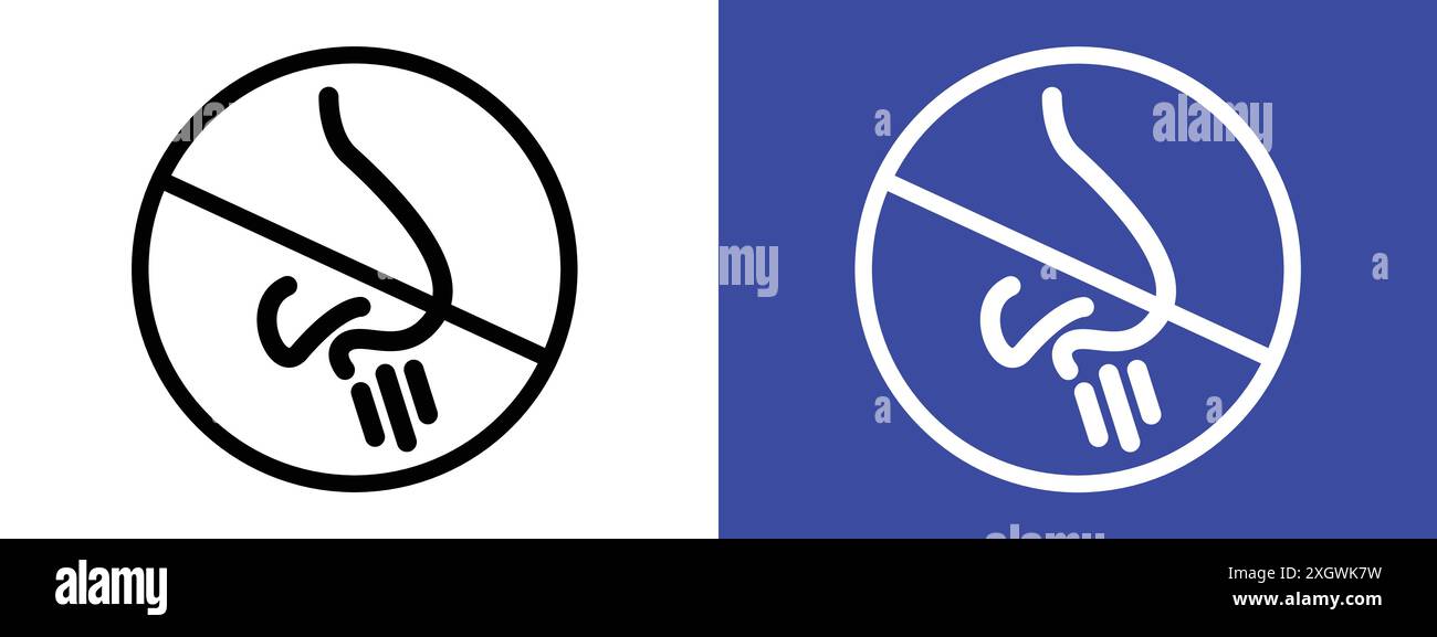 No smell sign logo sign vector outline in black and white color Stock ...