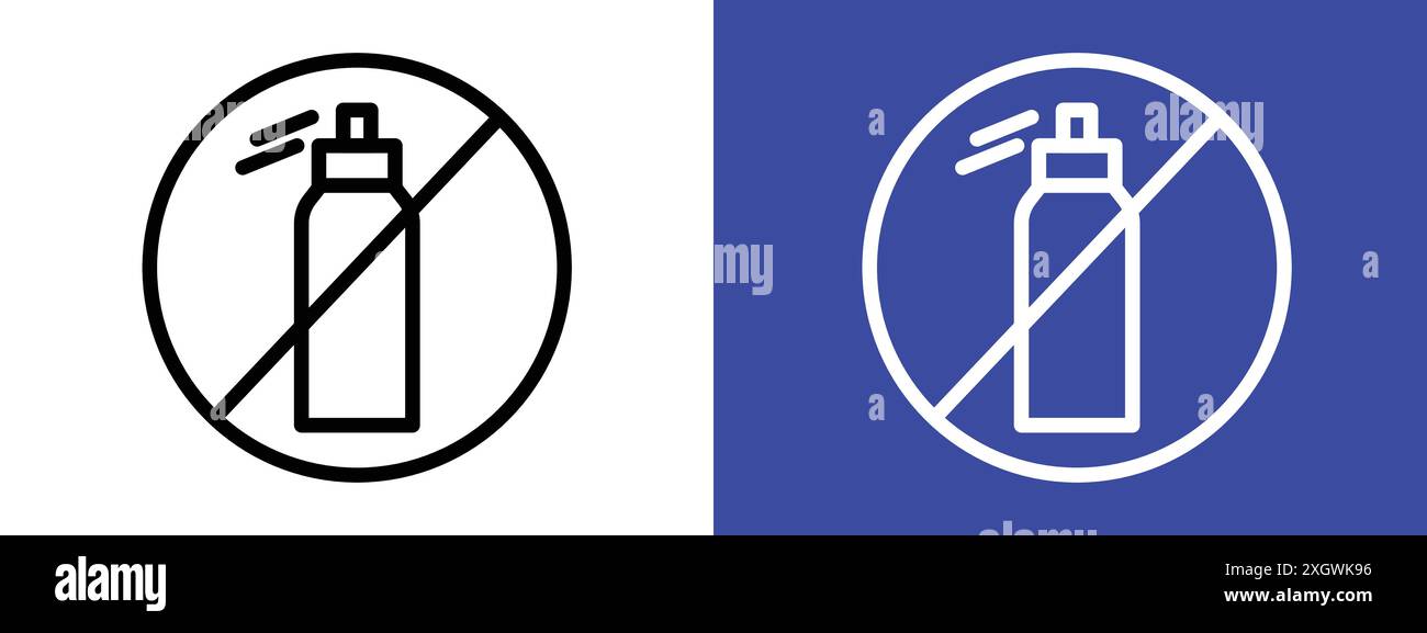 No spray can allowed sign logo sign vector outline in black and white ...