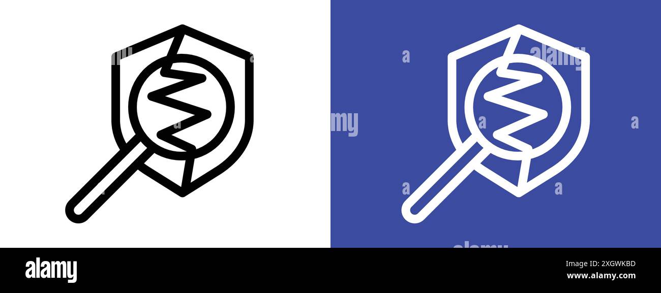 Protection from attack icon logo sign vector outline in black and white ...