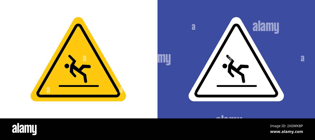 Slip Warning sign logo sign vector outline in black and white color Stock Vector Image & Art - Alamy