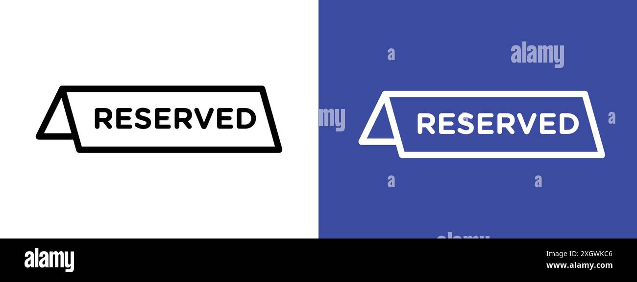 Reserved icon logo sign vector outline in black and white color Stock ...