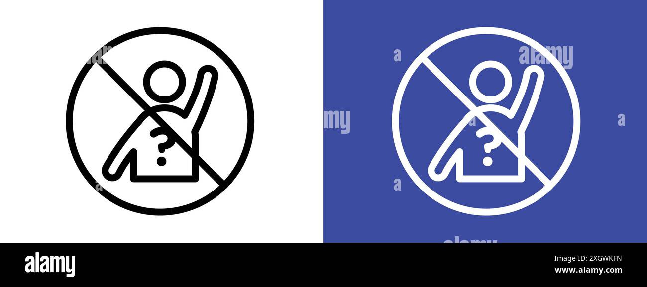 Please do not ask sign logo sign vector outline in black and white ...