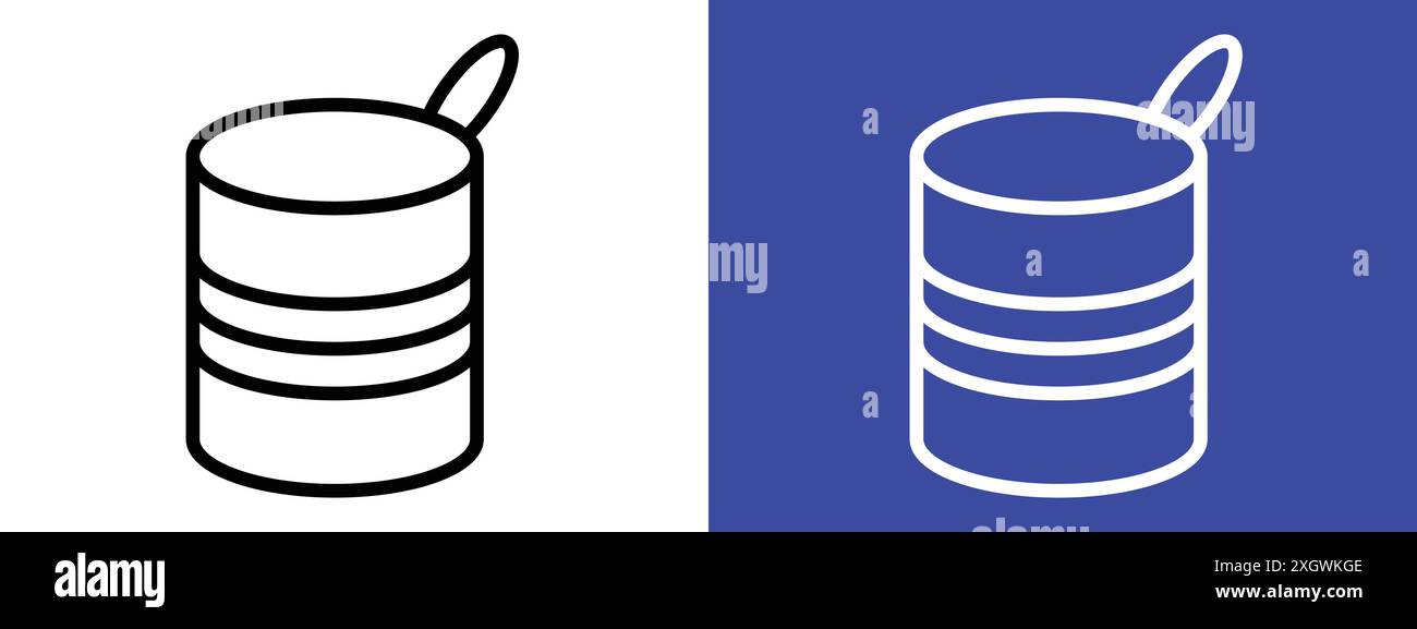 Open tin can icon logo sign vector outline in black and white color ...