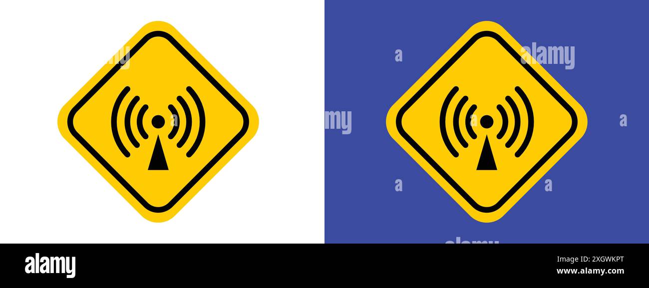 Non ionizing radiation hazard sign logo sign vector outline in black ...