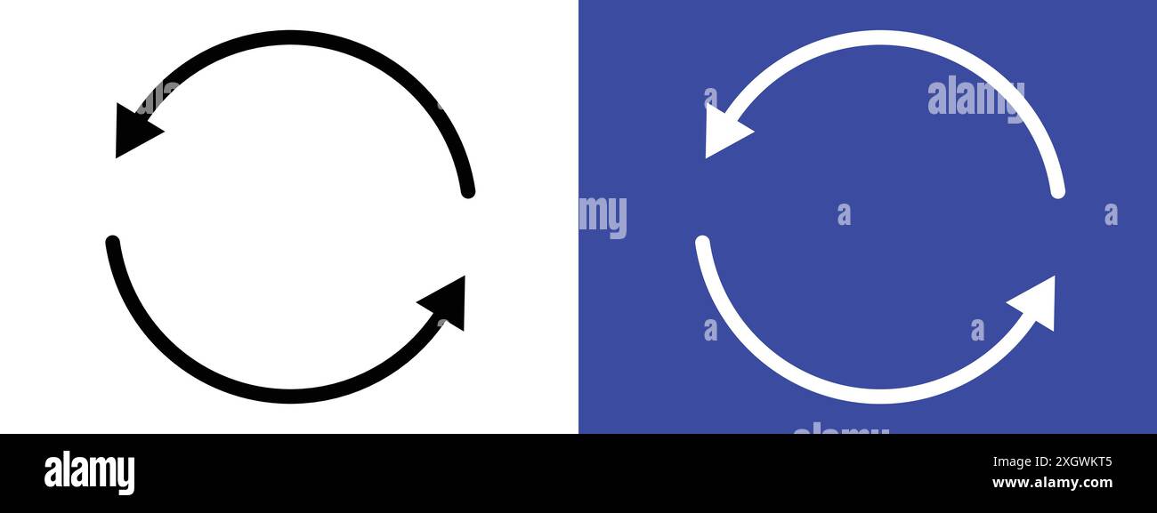 Reload button icon logo sign vector outline in black and white color ...