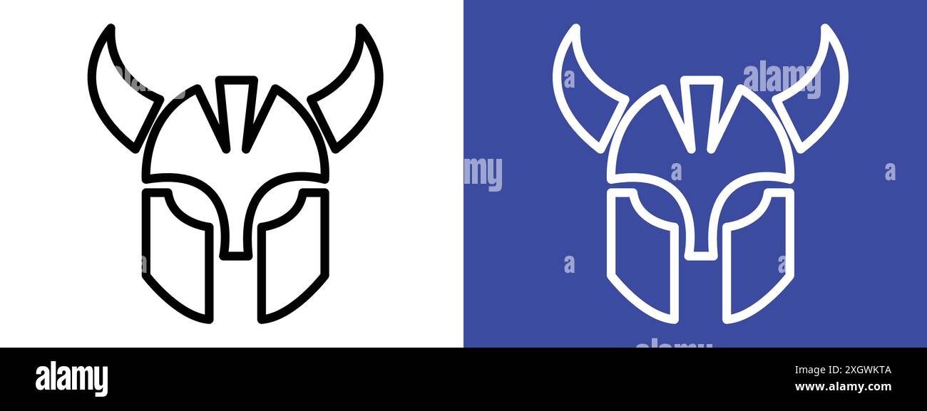 Warrior mask icon logo sign vector outline in black and white color ...