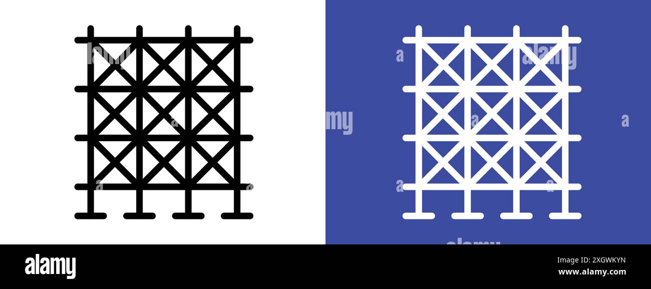 Scaffolding icon logo sign vector outline in black and white color Stock Vector Image & Art - Alamy