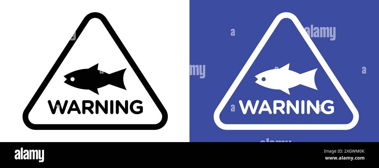 Shark warning sign logo sign vector outline in black and white color ...