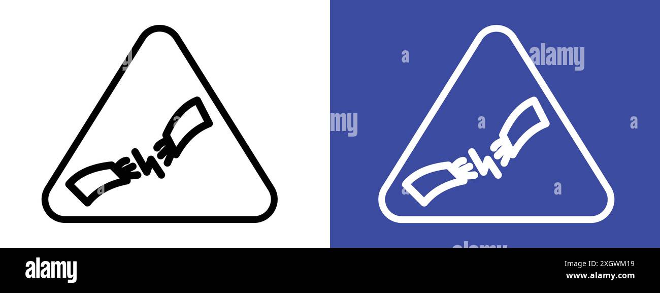 Short circuit icon logo sign vector outline in black and white color ...