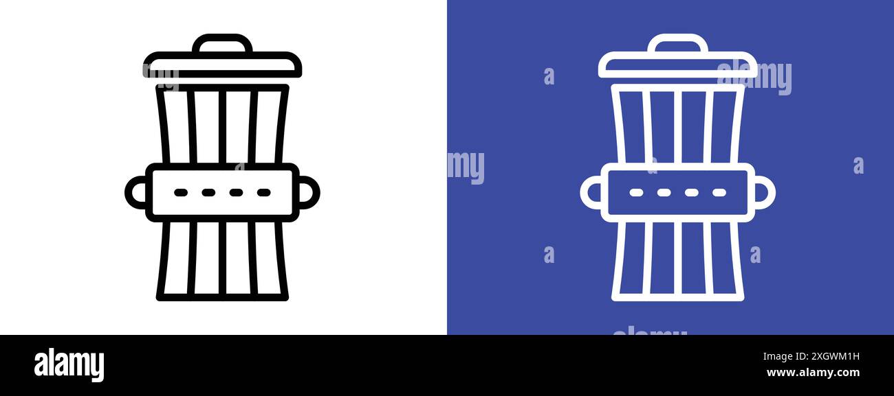 Waste reduction icon logo sign vector outline in black and white color ...