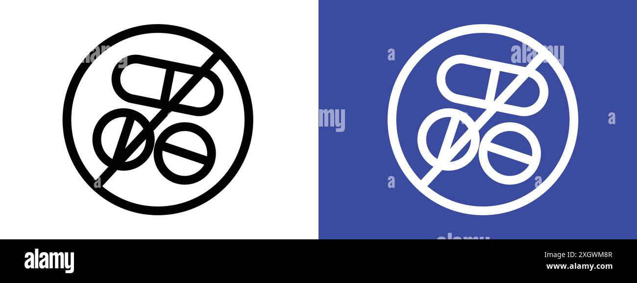 Stop using illegal drugs sign logo sign vector outline in black and ...