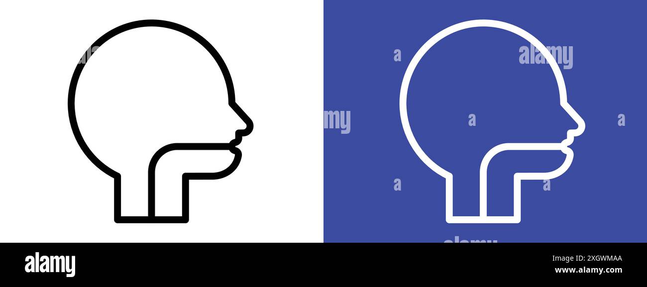 Swallowing reflex icon logo sign vector outline in black and white ...