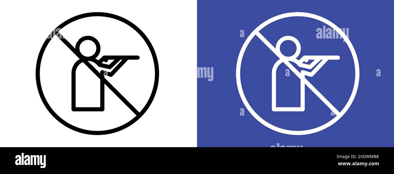 Stop hunting sign logo sign vector outline in black and white color ...