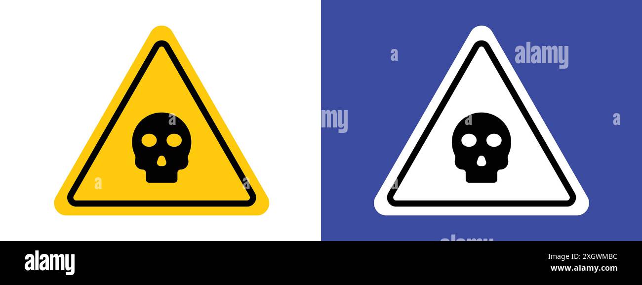 Toxic sign logo sign vector outline in black and white color Stock ...