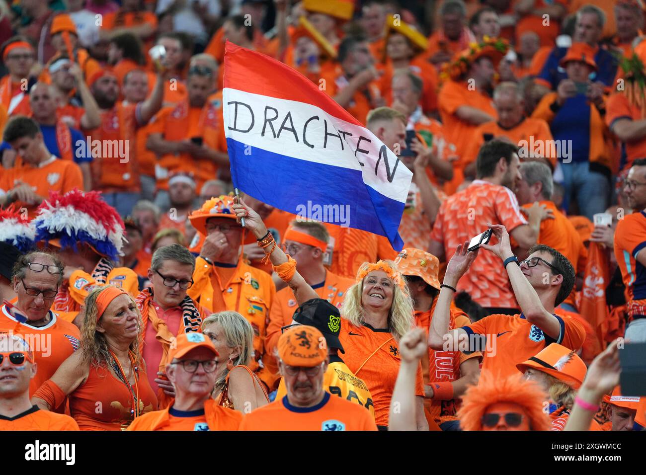 Netherlands fans in the stands show their support during the UEFA Euro ...