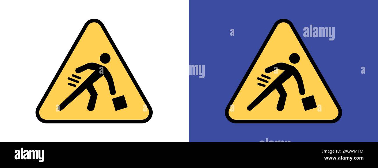 Warning heavy object sign logo sign vector outline in black and white ...