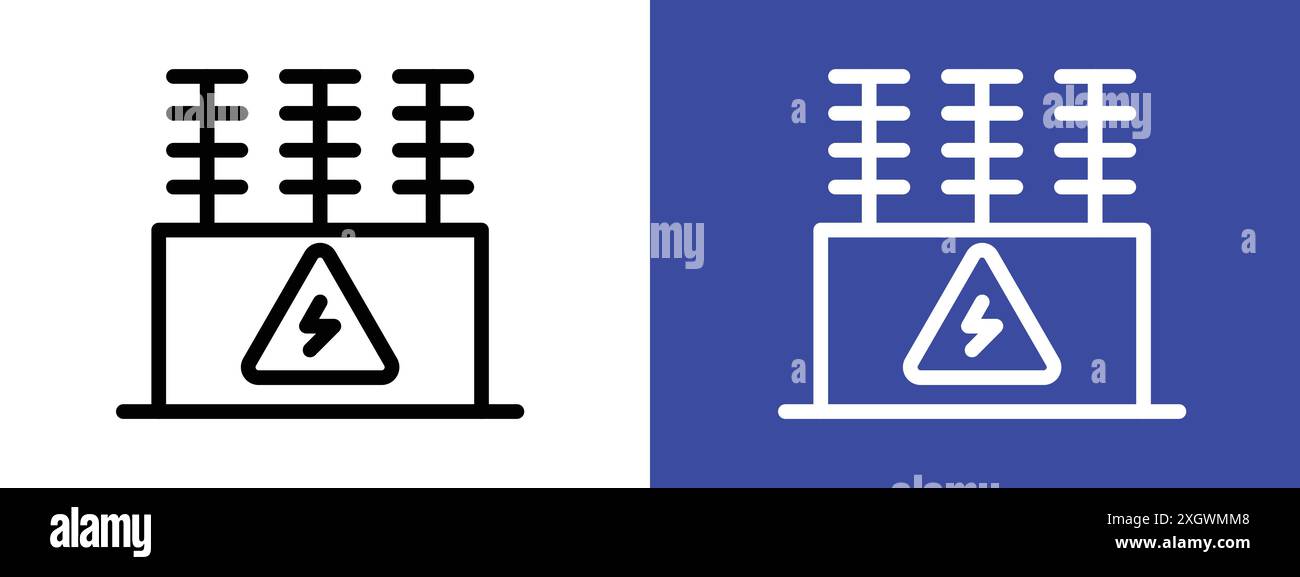 Transformer icon logo sign vector outline in black and white color ...