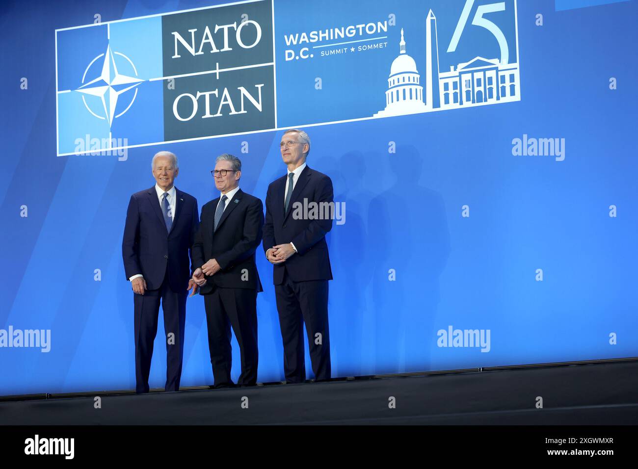 US President Joe Biden, from left, Keir Starmer, UK prime minister, and ...