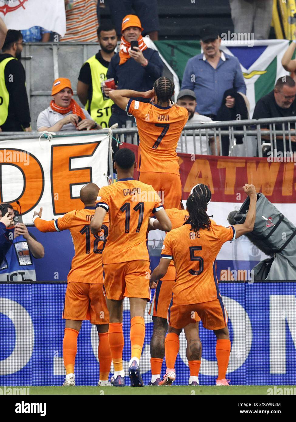 Dortmund - 10/07/2024, Xavi Simons of Holland (7) celebrates the 1-0 ...