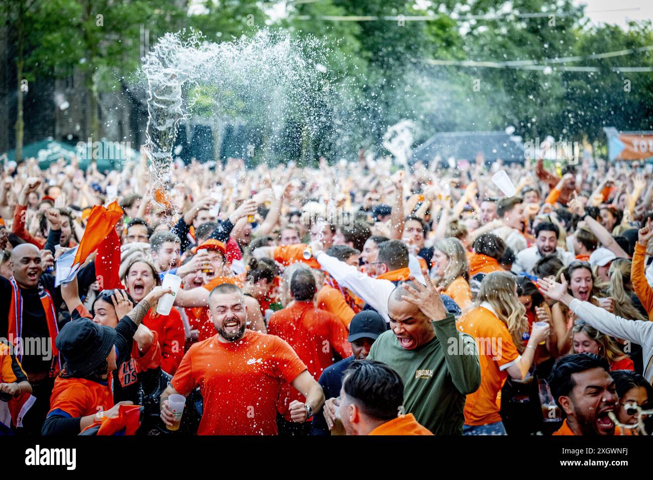 AMSTERDAM - Dutch fans during the semi-final in the Westergasfabriek at ...