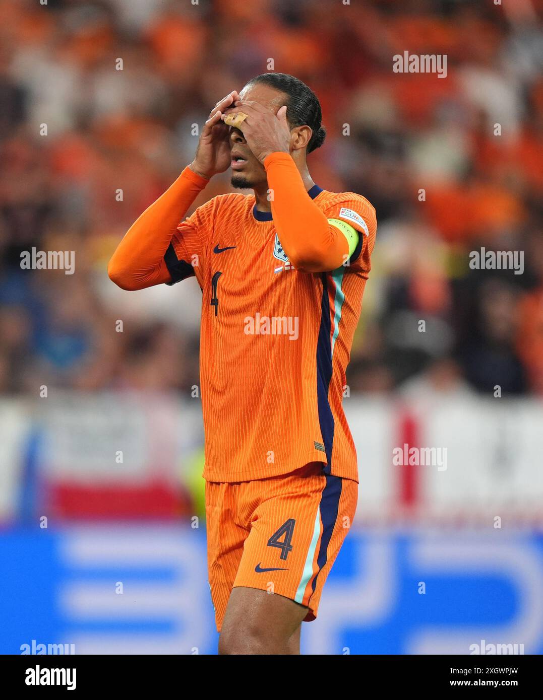 Netherlands' Virgil van Dijk reacts during the UEFA Euro 2024, semi ...