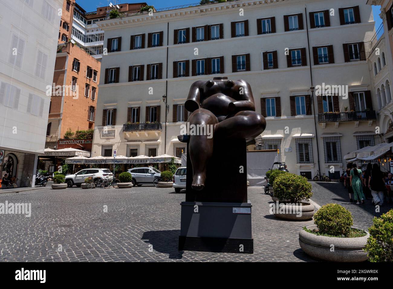 Rome, Italy. 10th July, 2024. Sitting woman' - part of ""˜Botero a Roma ...