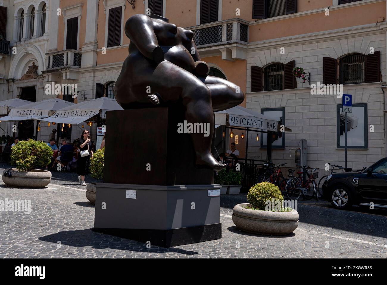 Rome, Italy. 10th July, 2024. Sitting woman' - part of ""˜Botero a Roma ...