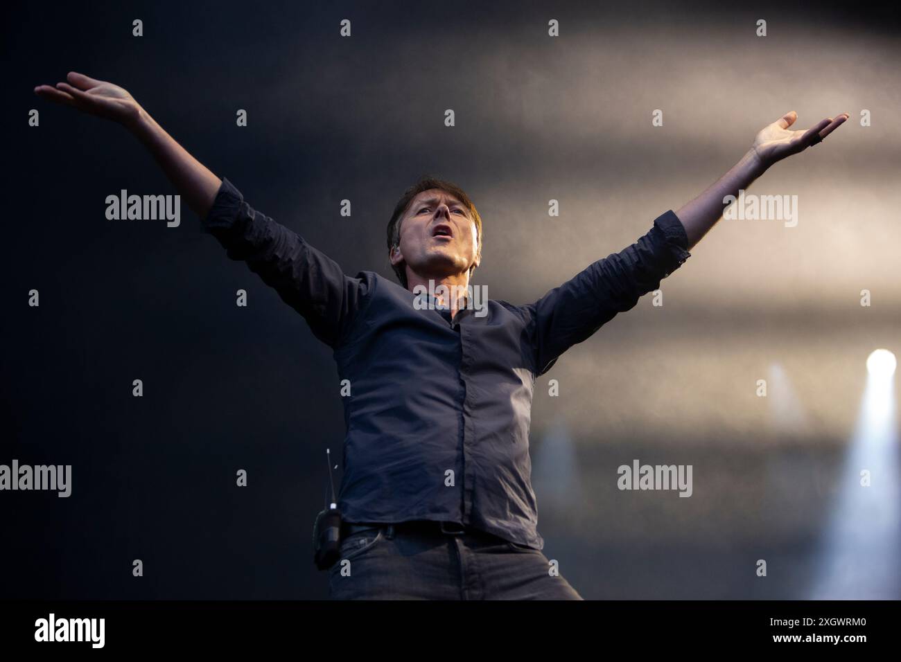 Edinburgh, UK. , . Suede performs on stage at Edinburgh Castle ...
