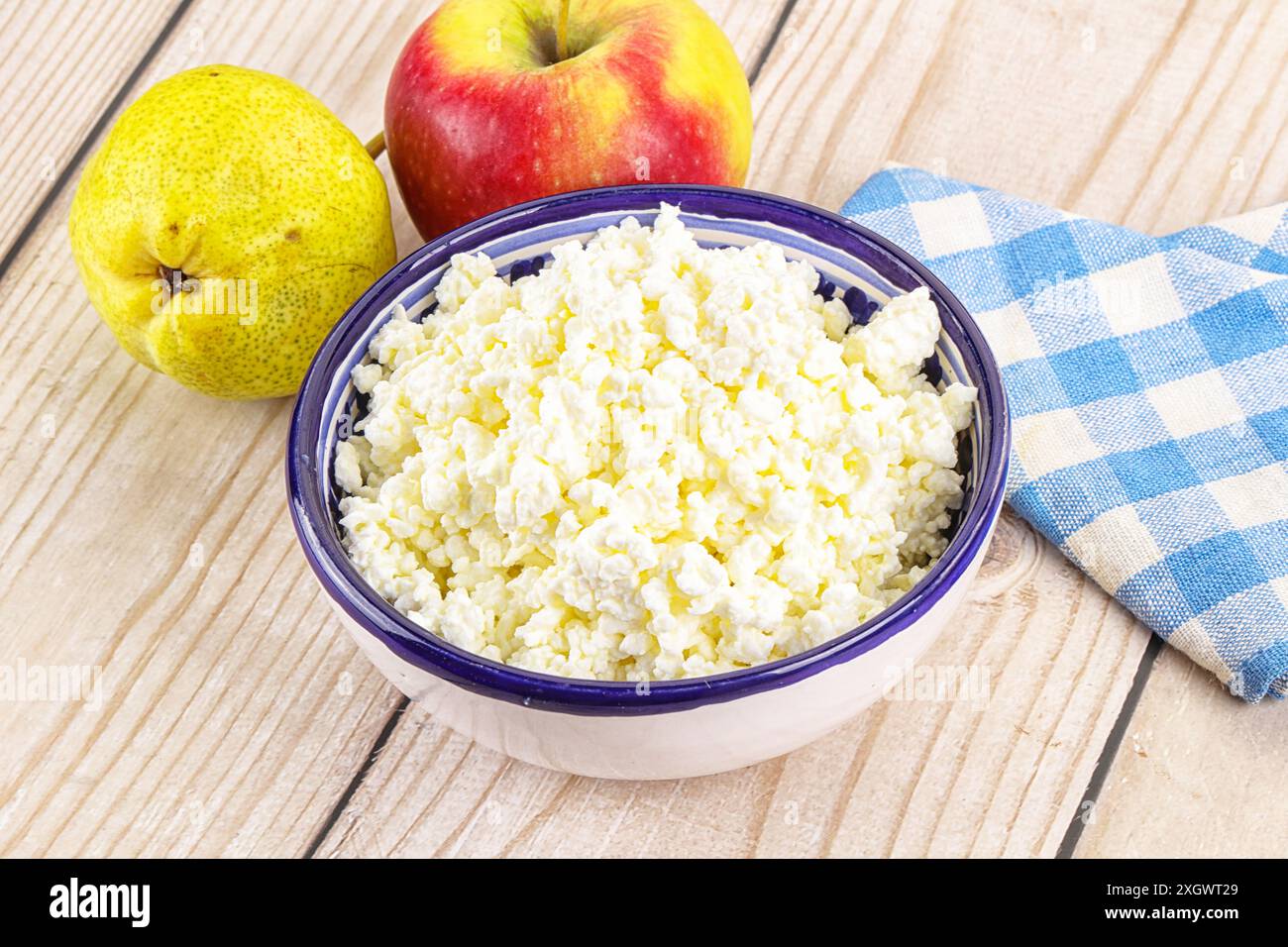 Organic grain cottage cheese in the bowl Stock Photo - Alamy