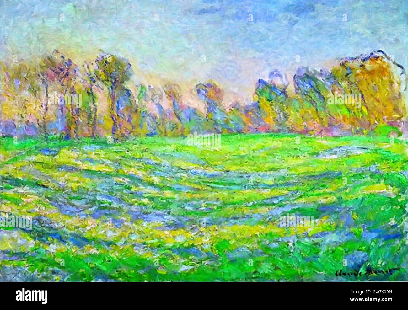 Meadow at giverny monet Stock Vector Images - Alamy