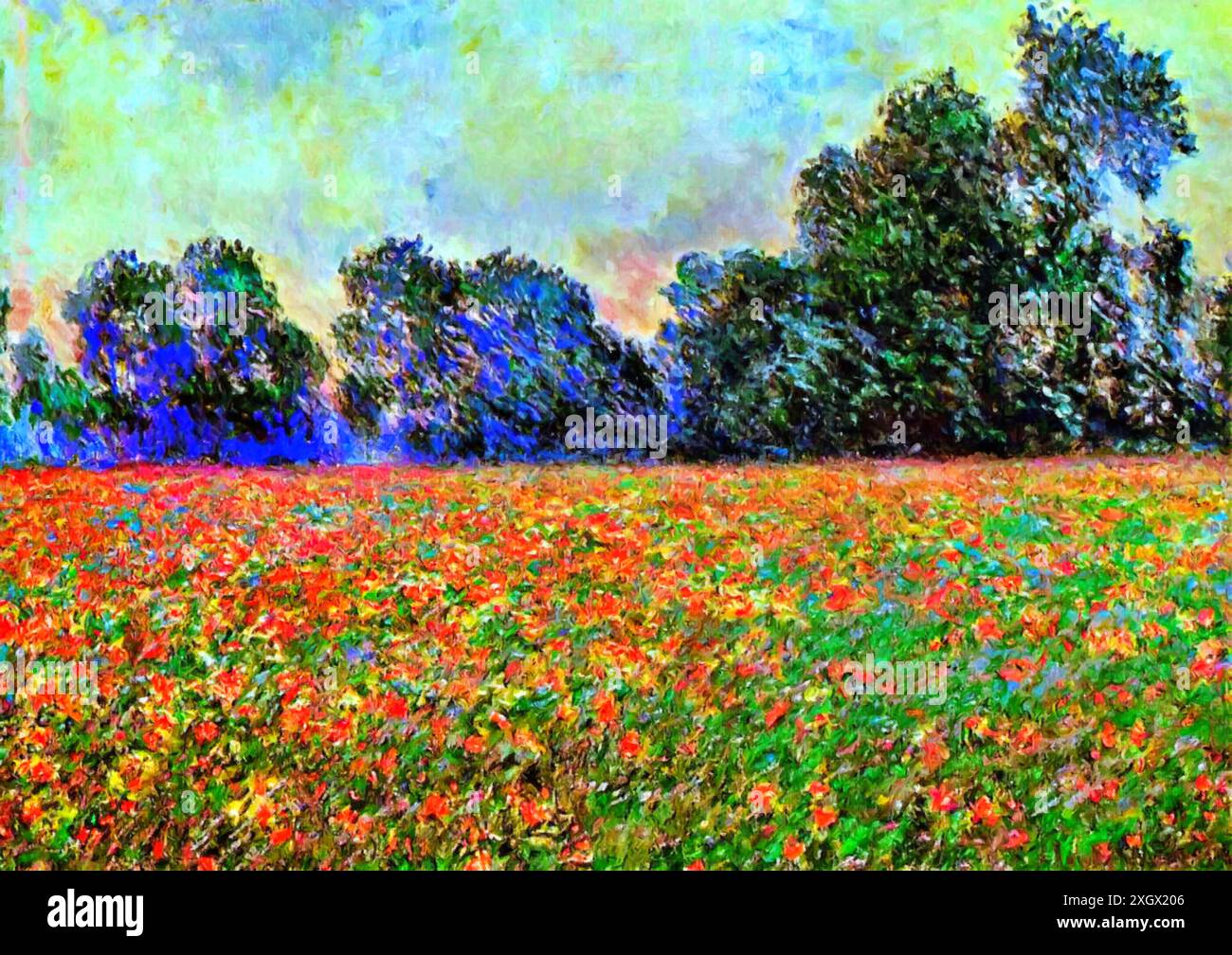 Poppies at Giverny, 1887 (painting) by Artist Monet, Claude (1840-1926 ...