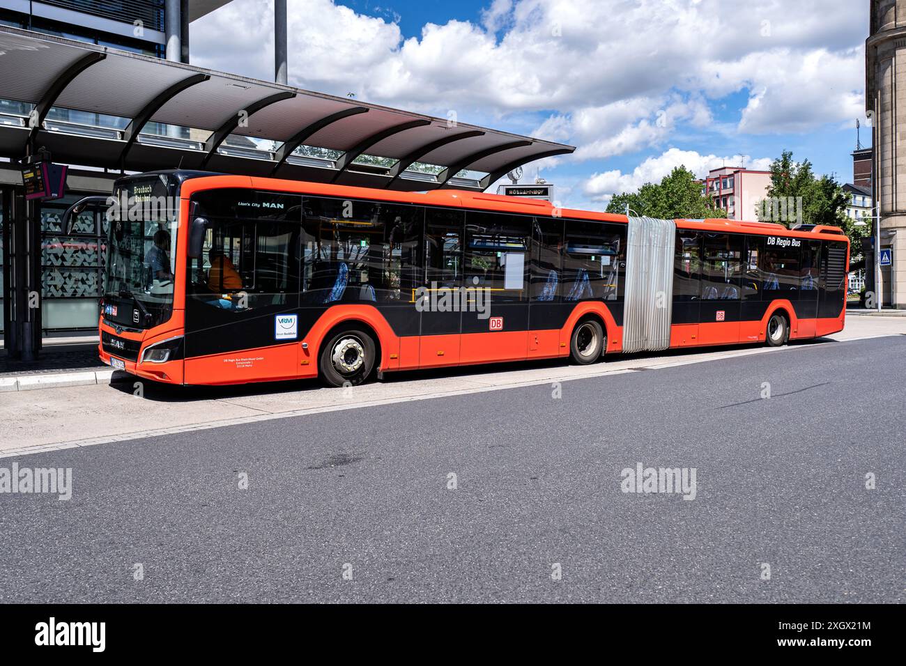 DB Regio MAN Lion’s City articulated bus at Koblenz main station Stock ...