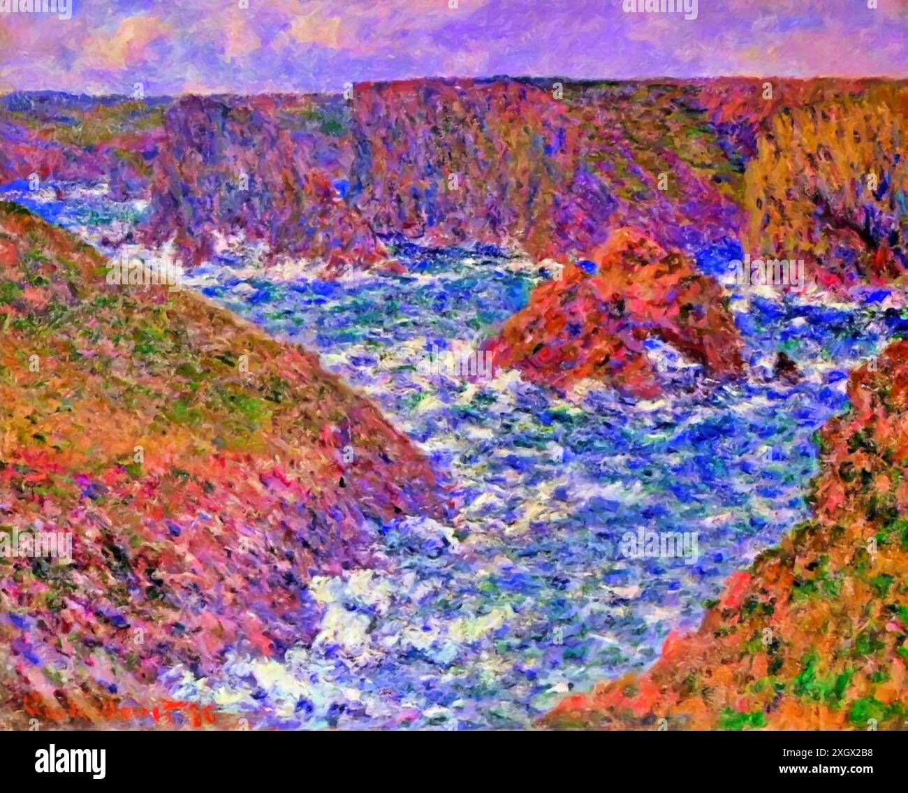 Port-Domois at Belle-Il, 1886 (painting) by Artist Monet, Claude (1840 ...