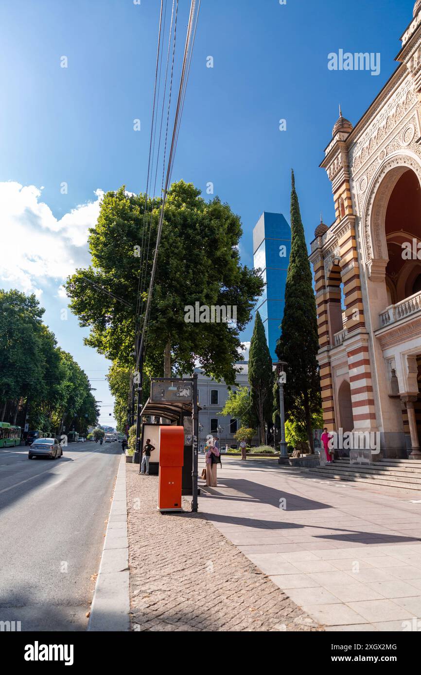Tbilisi, Georgia - 23 JUNE, 2024: The Shota Rustaveli Avenue, among the ...