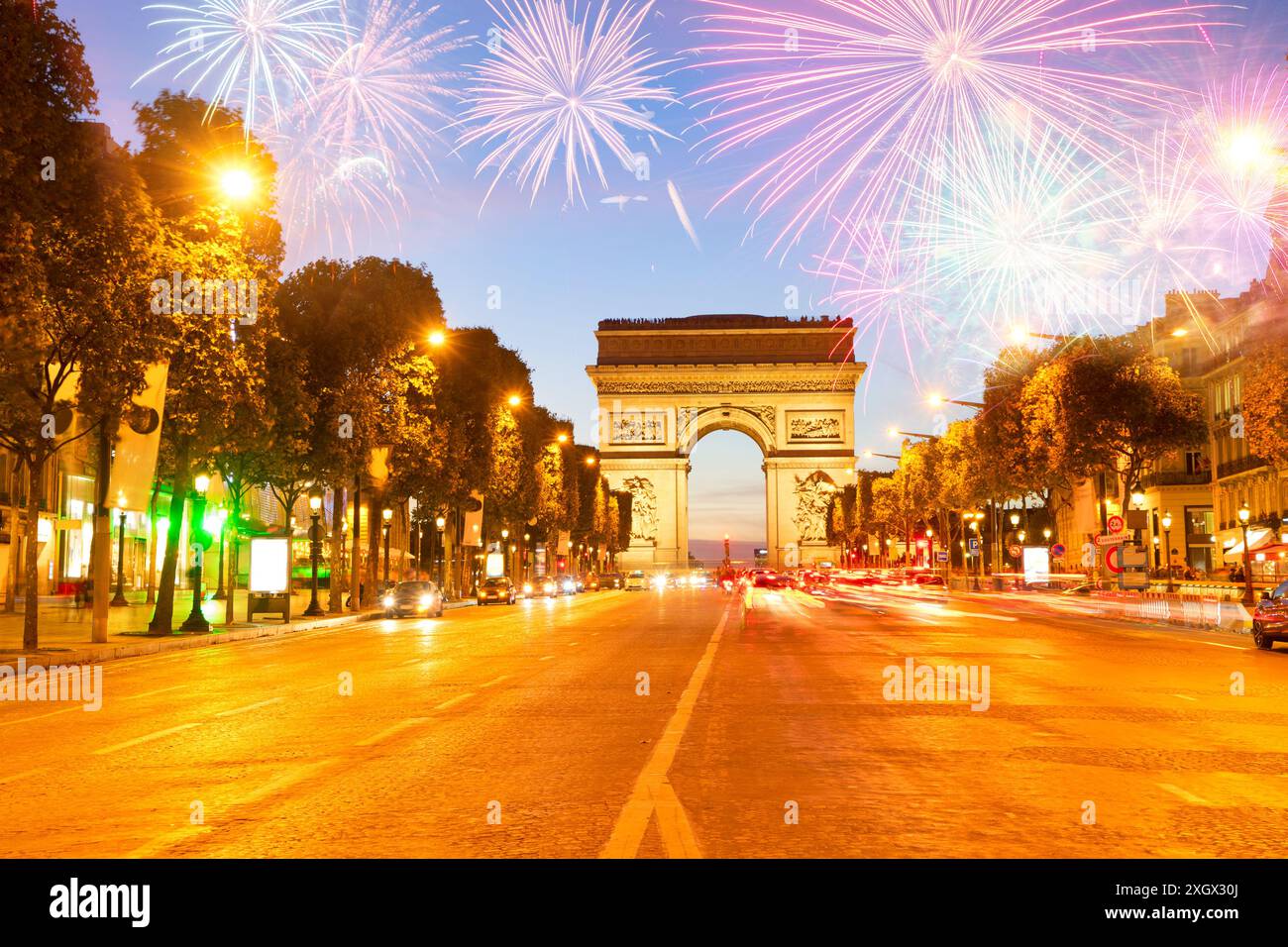 Triomphe fireworks hi-res stock photography and images - Alamy
