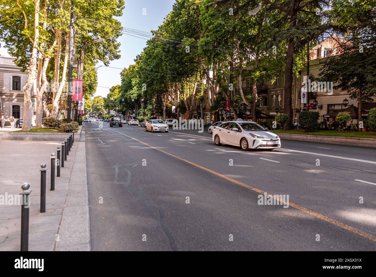 Tbilisi, Georgia - 23 JUNE, 2024: The Shota Rustaveli Avenue, among the ...