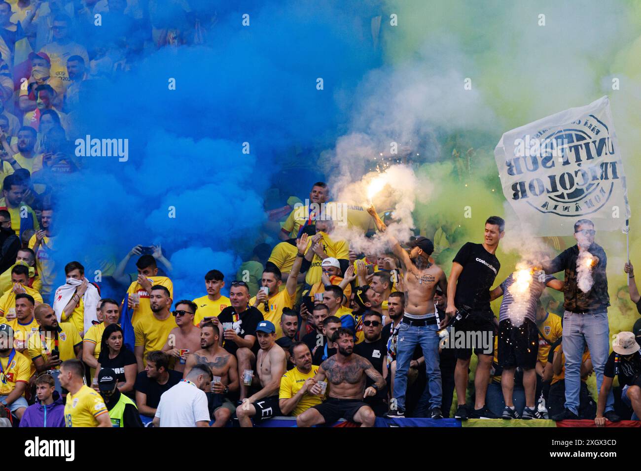 Fans of Romania seen during UEFA Euro 2024 Round of 16 game between ...