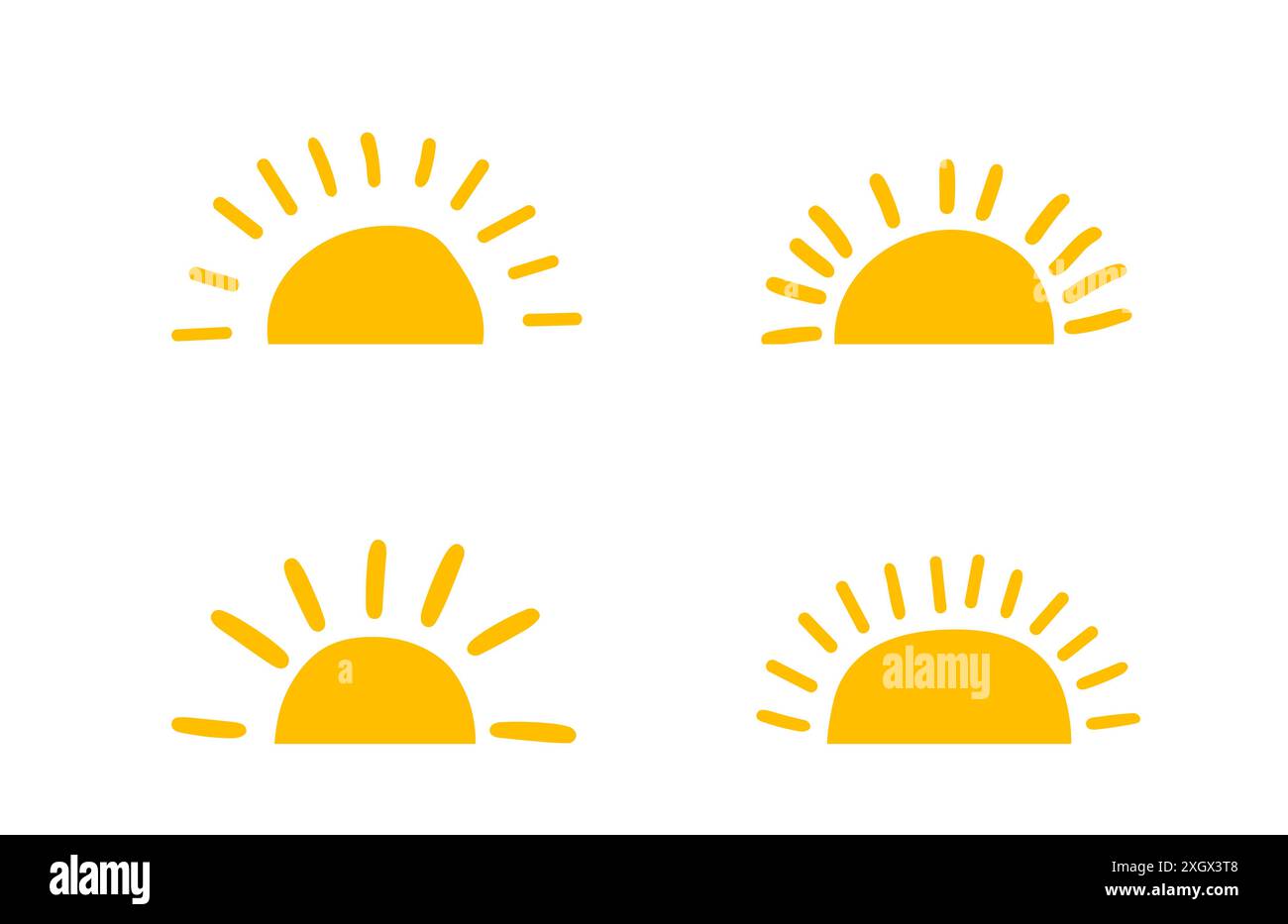 Yellow half sun vector icon logo. Silhouette circle sun summer sunshine ...