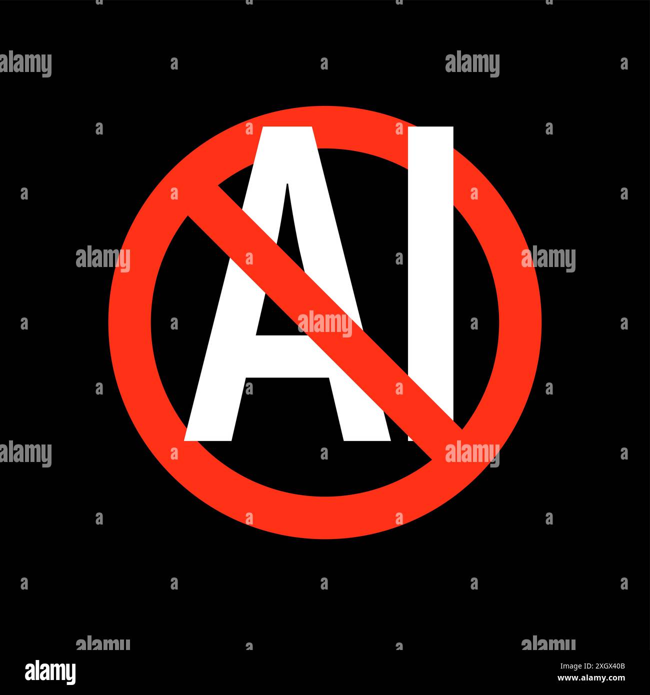 Not AI generated images icon. No artificial intelligence sign ...
