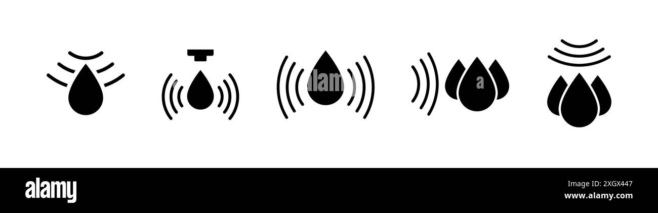 Water sensor vector icon. Water flow drop control sensor logo design ...