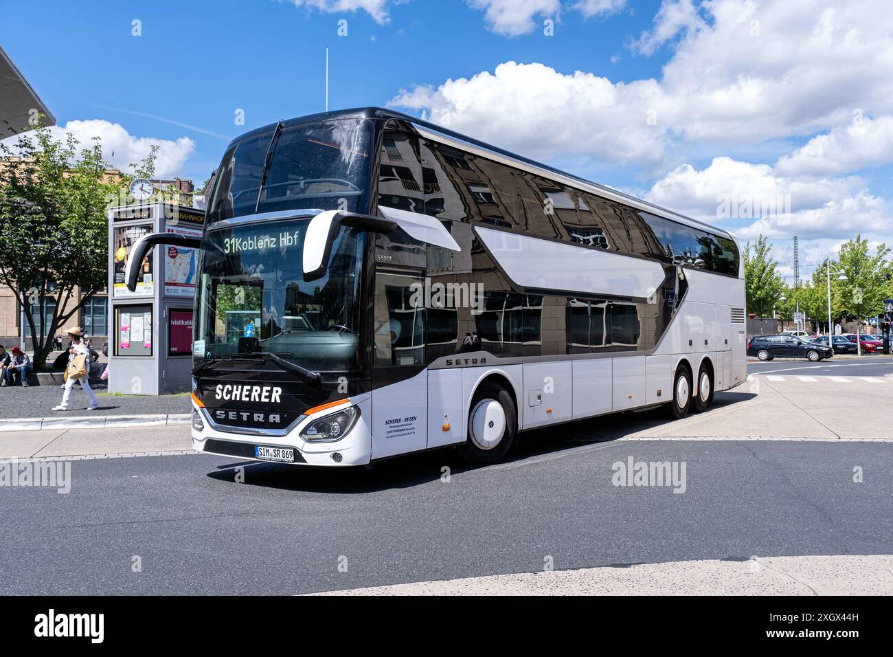 Scherer Reisen Setra S 531 DT bus at Koblenz main station Stock Photo - Alamy