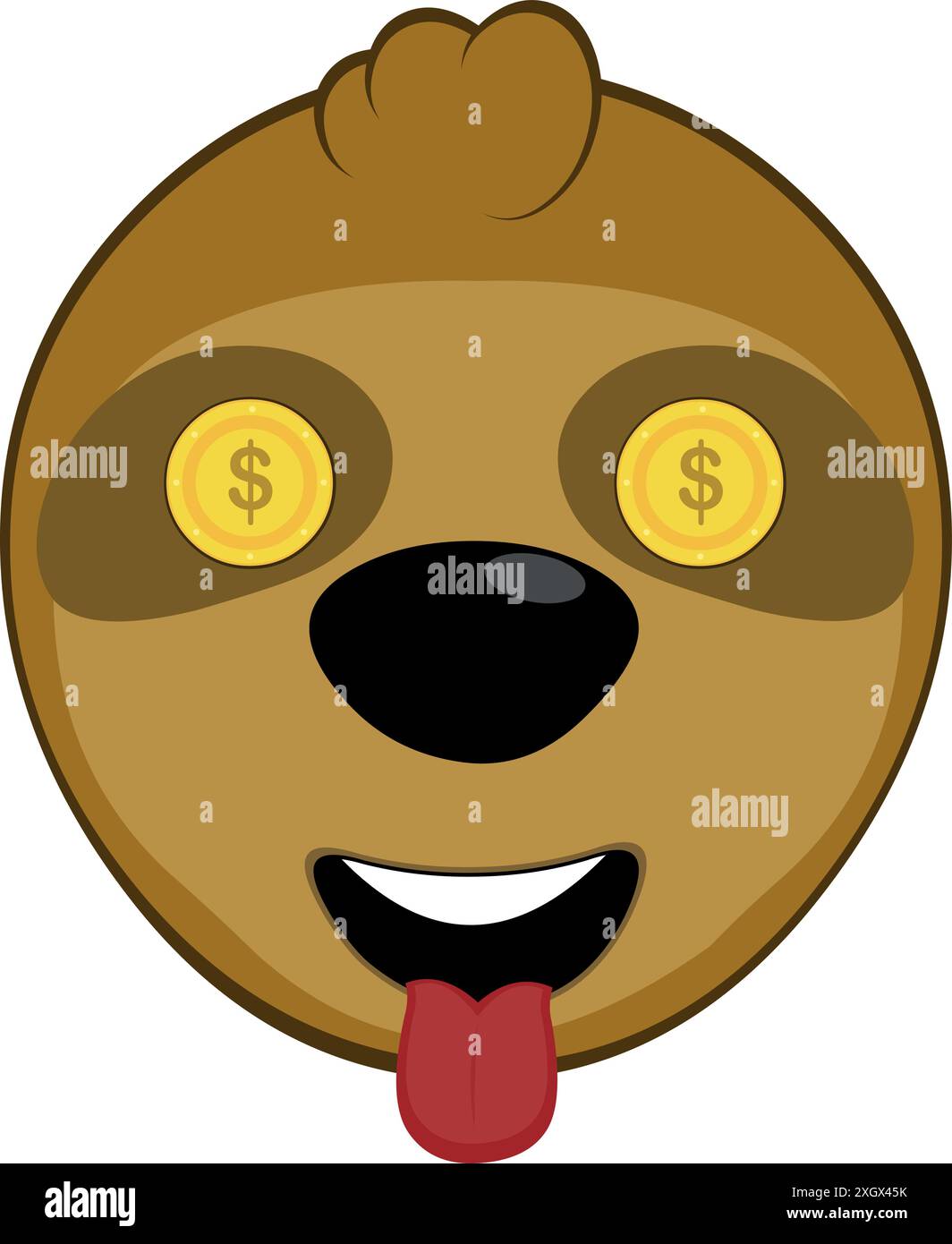 vector illustration face bear sloth character animal cartoon,, with an ...