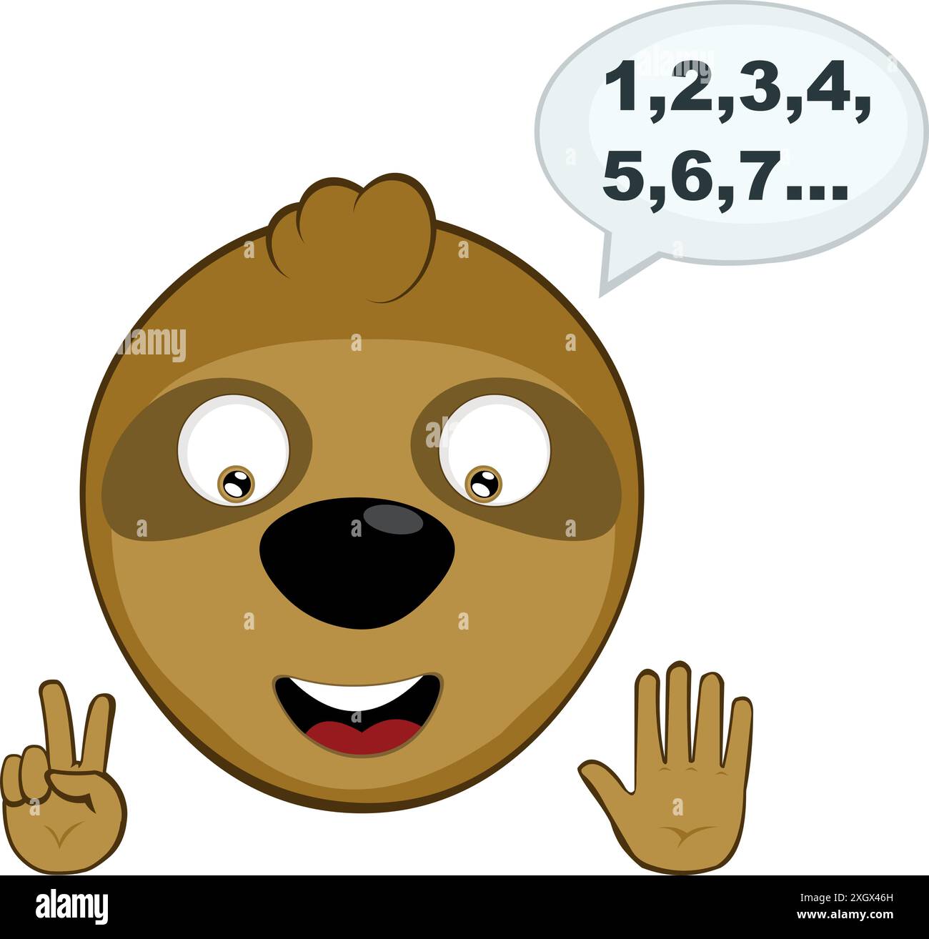 vector illustration face bear sloth character animal cartoon, with your ...