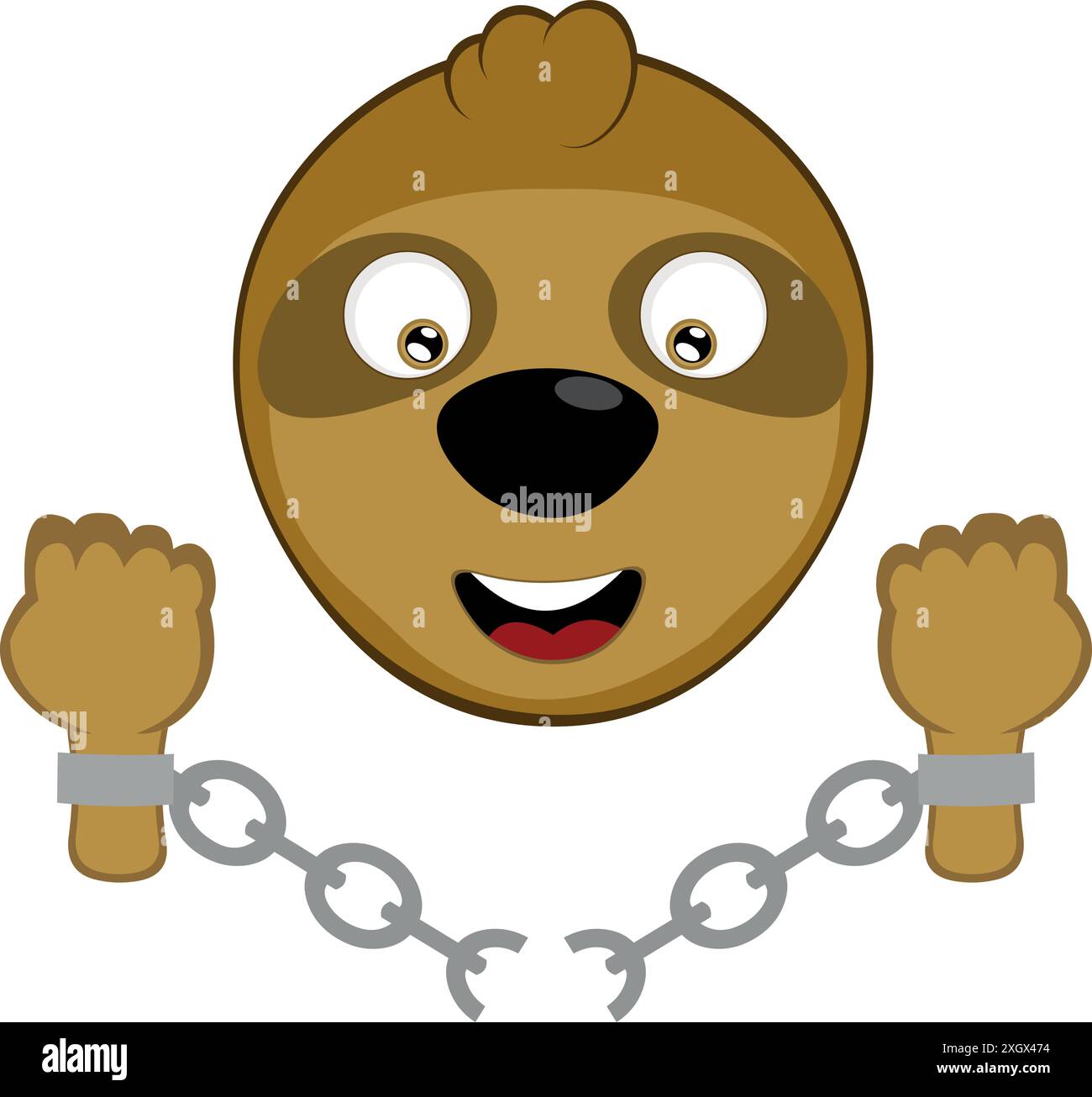 vector illustration face bear sloth character animal cartoon, breaking ...