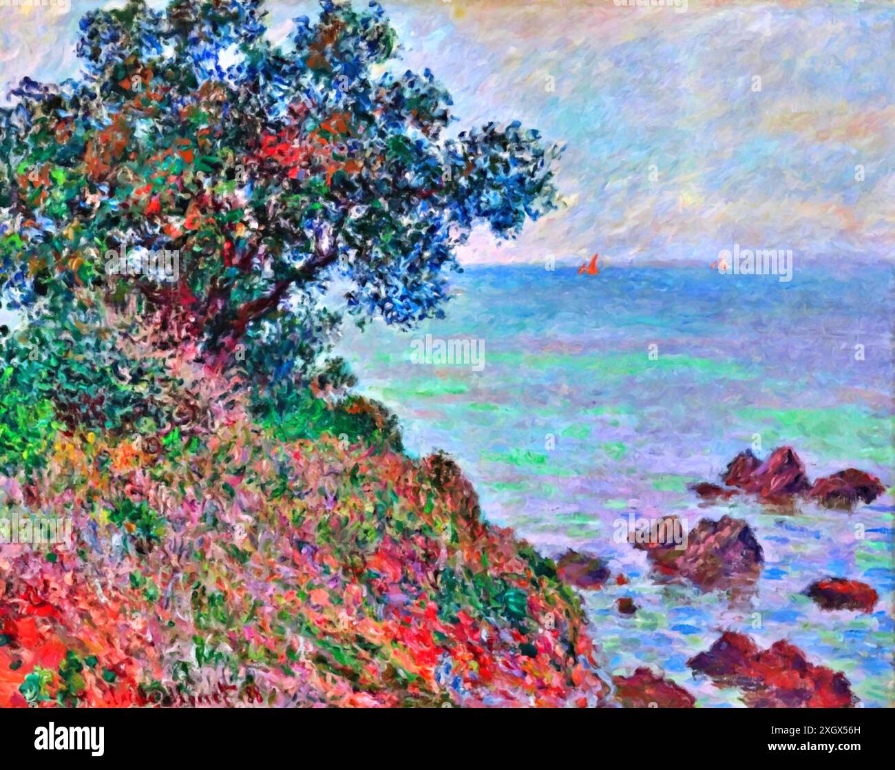 The Mediterranean coast in the grey weather, 1888 (painting) by Artist ...