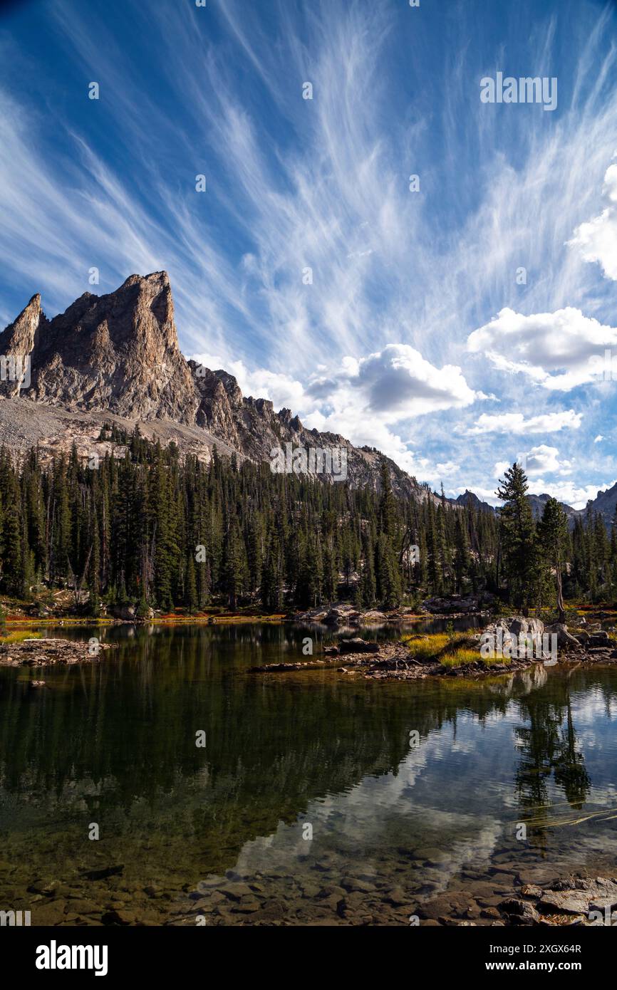 Dramatic clouds above El Capitan from the small pond below Alice Lake ...