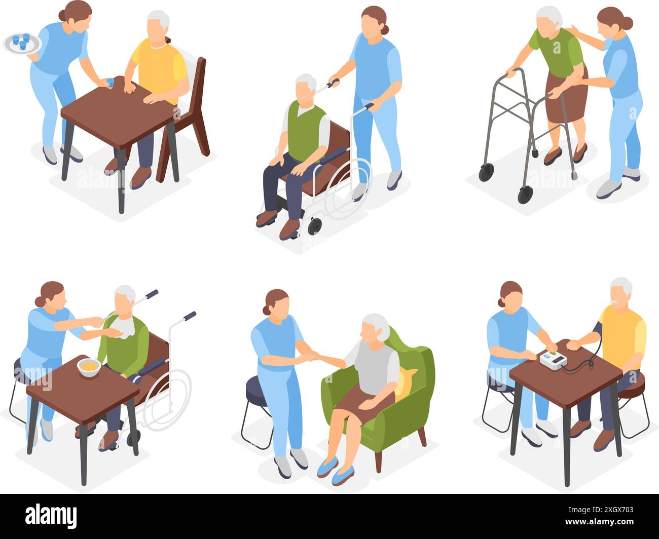 Health and social care cartoon hi-res stock photography and images - Alamy